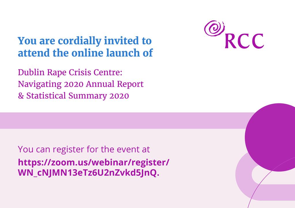 Launch of DRCC Annual Report & Statistical Summary 2020 | Dublin Rape ...