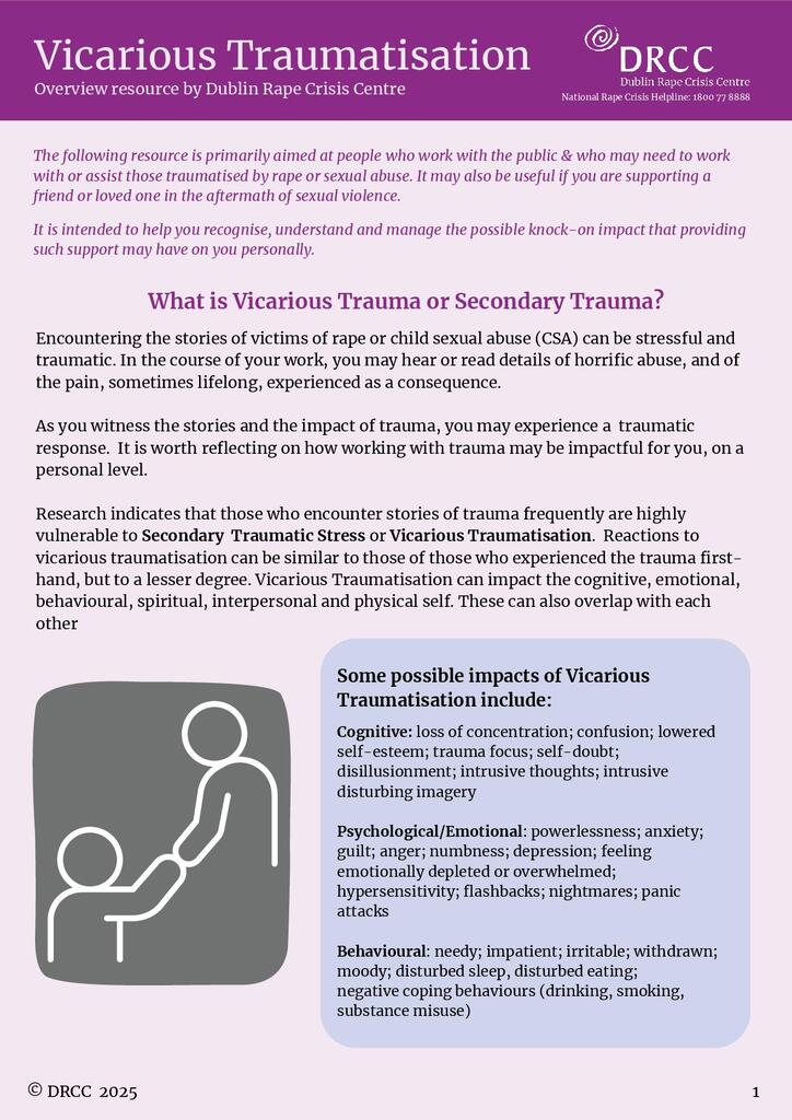 DRCC resource: Vicarious Traumatisation | Dublin Rape Crisis Centre